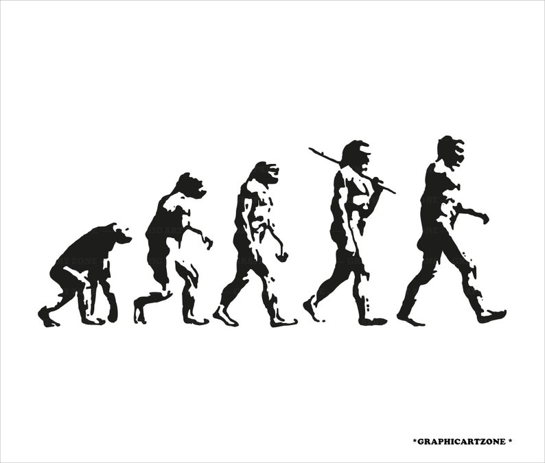 Evolution of Men SVG, Digital File, Human Evolution Vector Silhouette ...