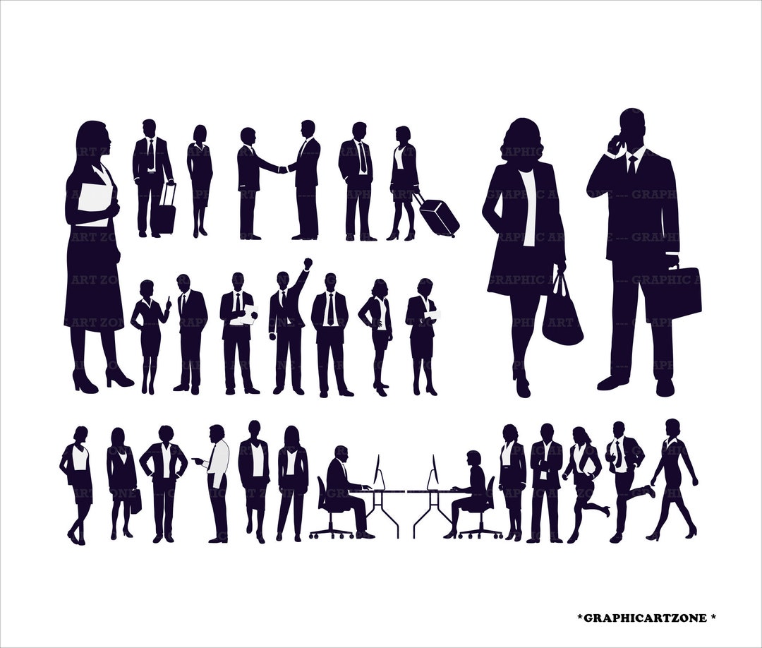 People Silhouette Svg, Various People SVG, Black Silhouette Digital ...