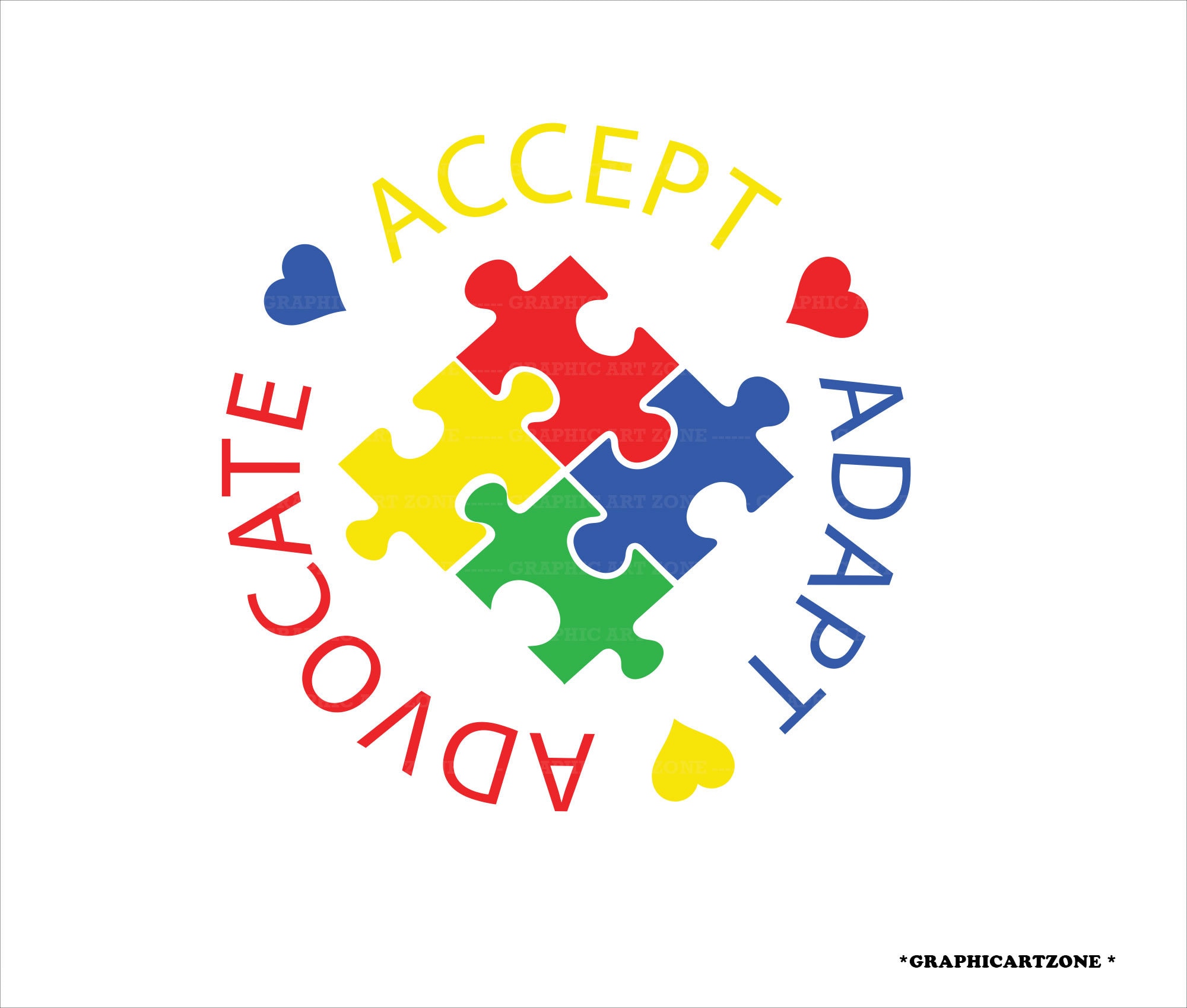 Accept Adapt Advocate Colorful Svg, Accept Adapt Advocate Autism Svg ...