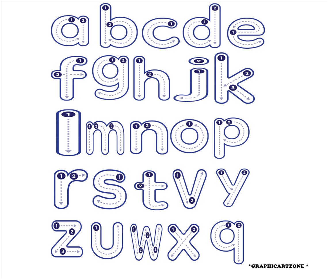 Printable Alphabet Upper, Lower Case and Numbers, Alphabet, Letters ...