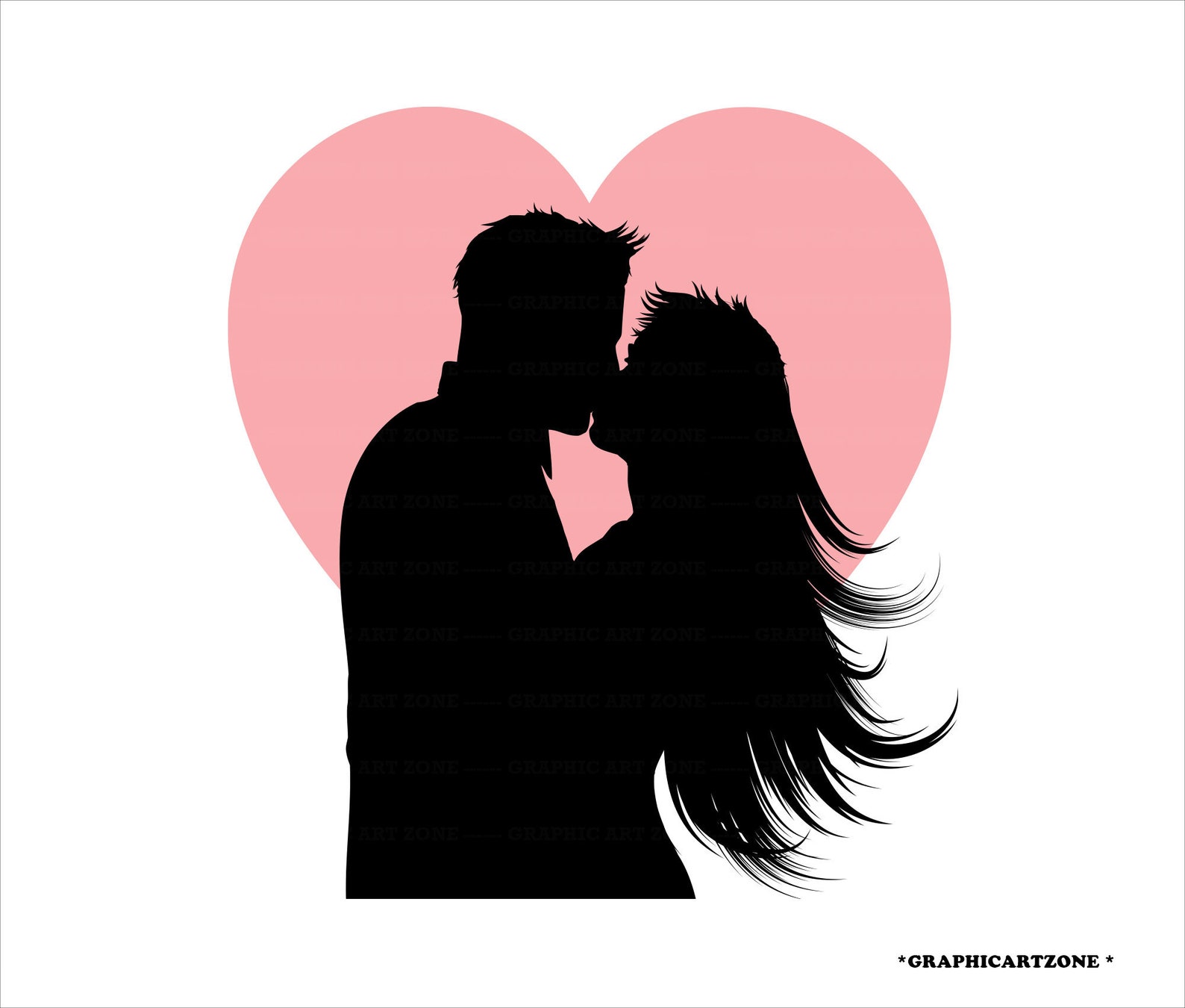 Couple Kissing Svg Valentines Day Couple Silhouette Clipart Svg