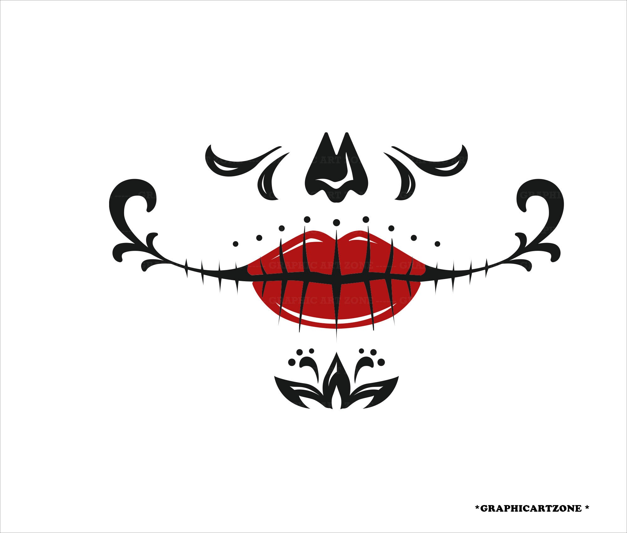 Catrina Mouth Svg File, Sugar Skull Mouth Svg, Face Mask Design Svg ...