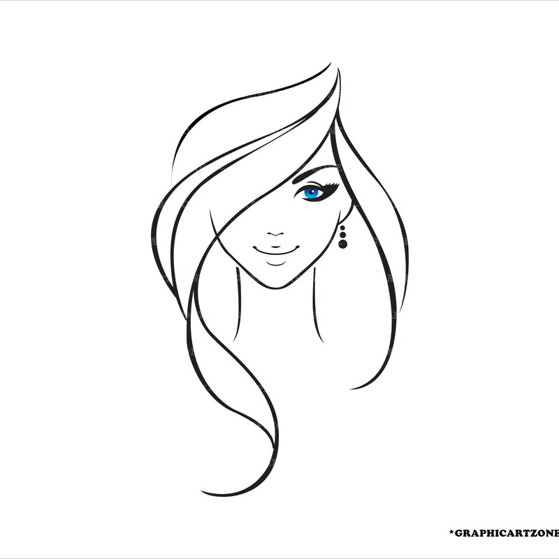 Woman Face Svg - Etsy