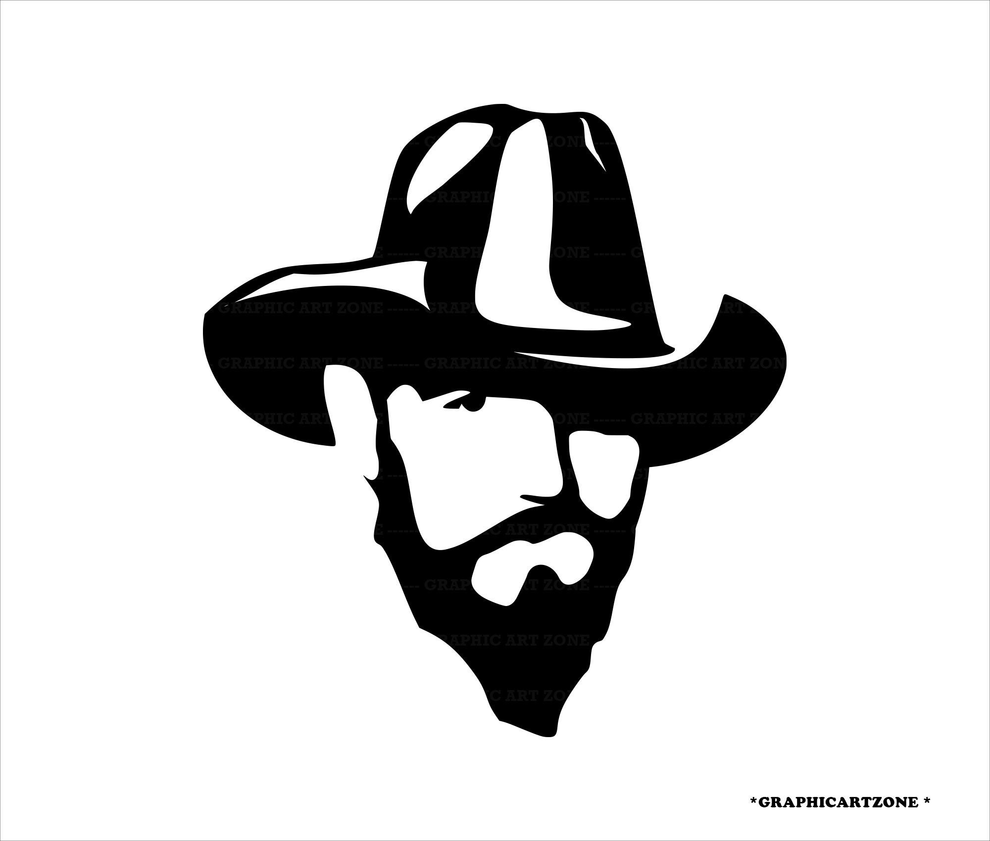 Cowboy Head Silhouette SVG, Cowboy SVG, Cowboy Clipart, Cowboy Cut ...