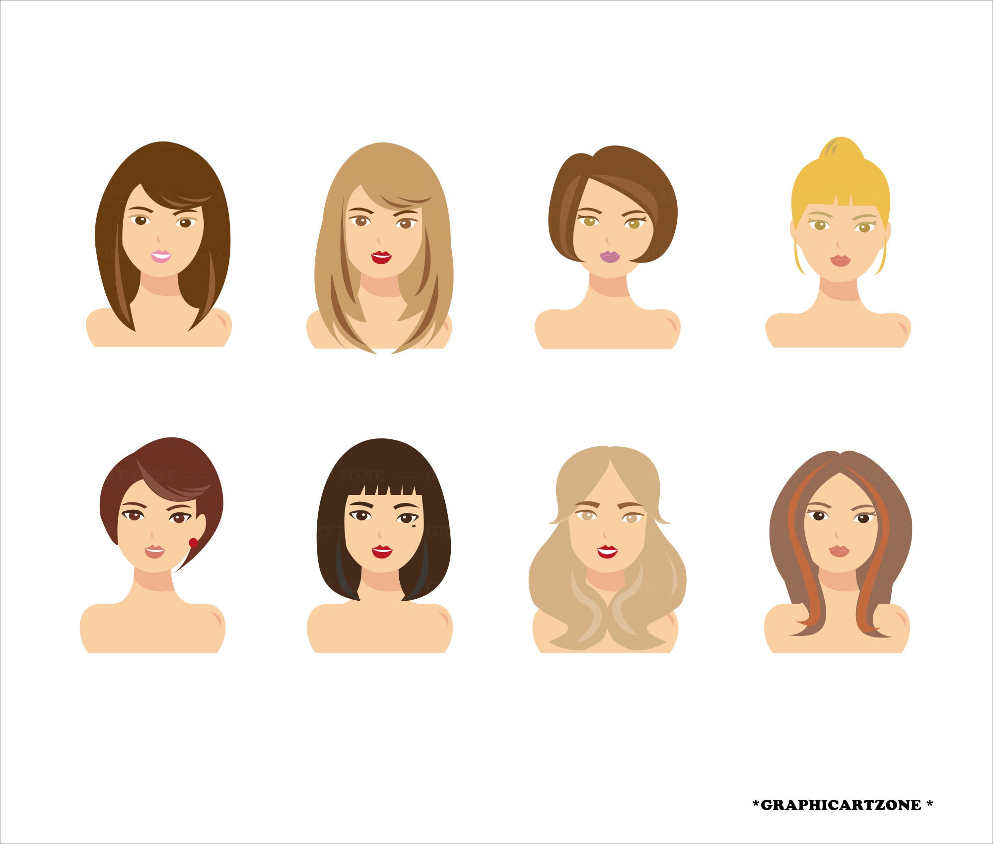 Women Models Svg, Cut File Tshirt Vector, Model Set Svg, Woman Head SVG ...