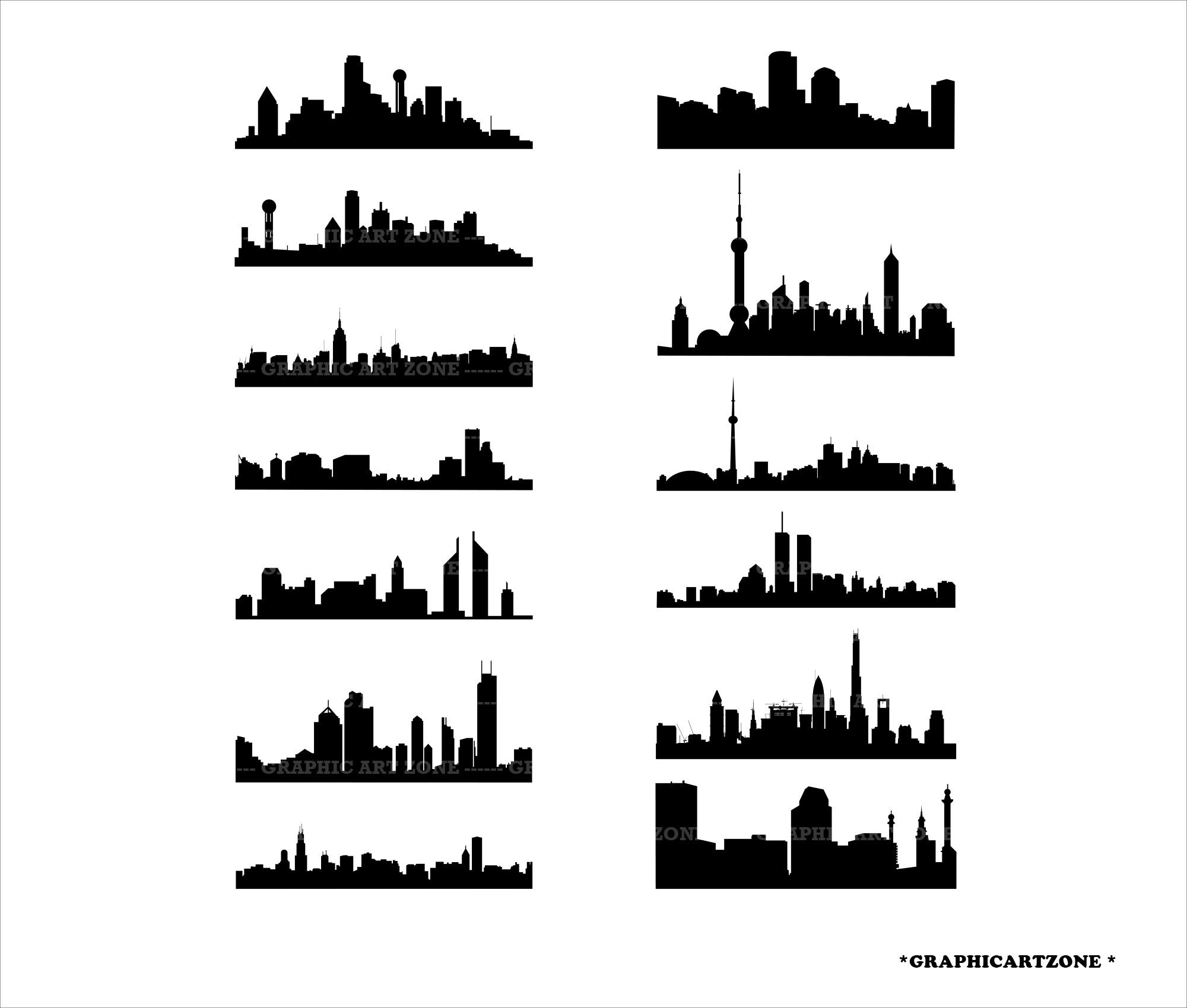 City Svg Files, City Silhouette Svg, City Graphics, City Clipart ...