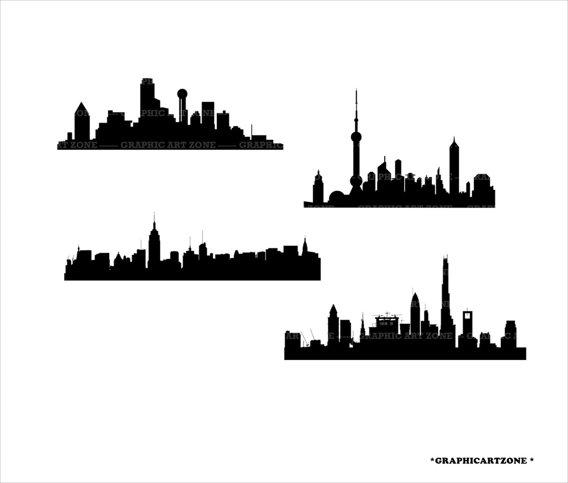 City Svg Files, City Silhouette Svg, City Graphics, City Clipart ...