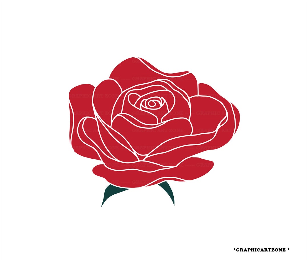 Rose SVG Cut File, Roses Intricate Outline SVG, Red Rose, Flowers ...