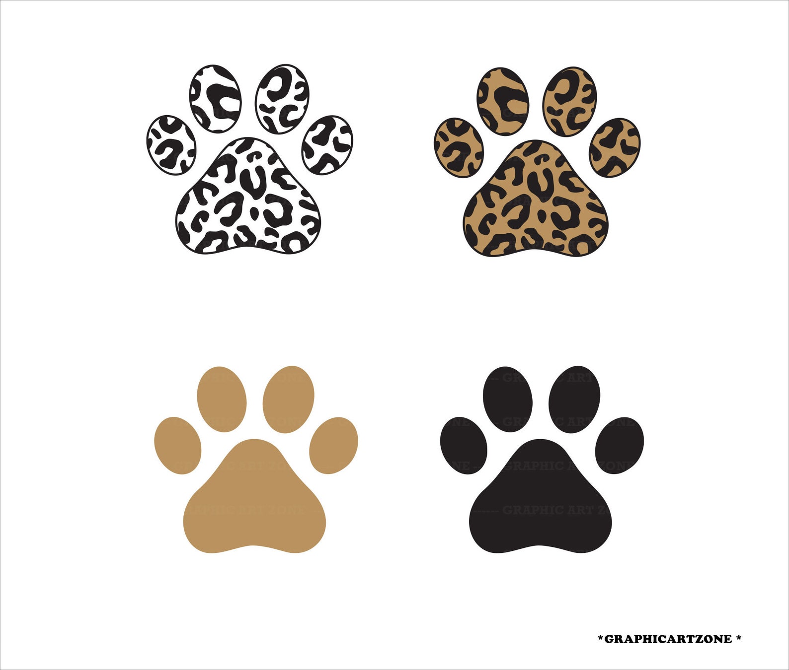 Dog Paw Print SVG Cutting File for Cricut and Silhouette, Pet Paw, Cat ...