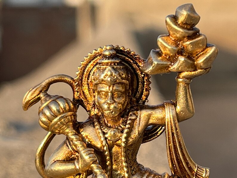 Mini Brass Hanuman Statue | Handcrafted Pocket Temple Murti - Etsy