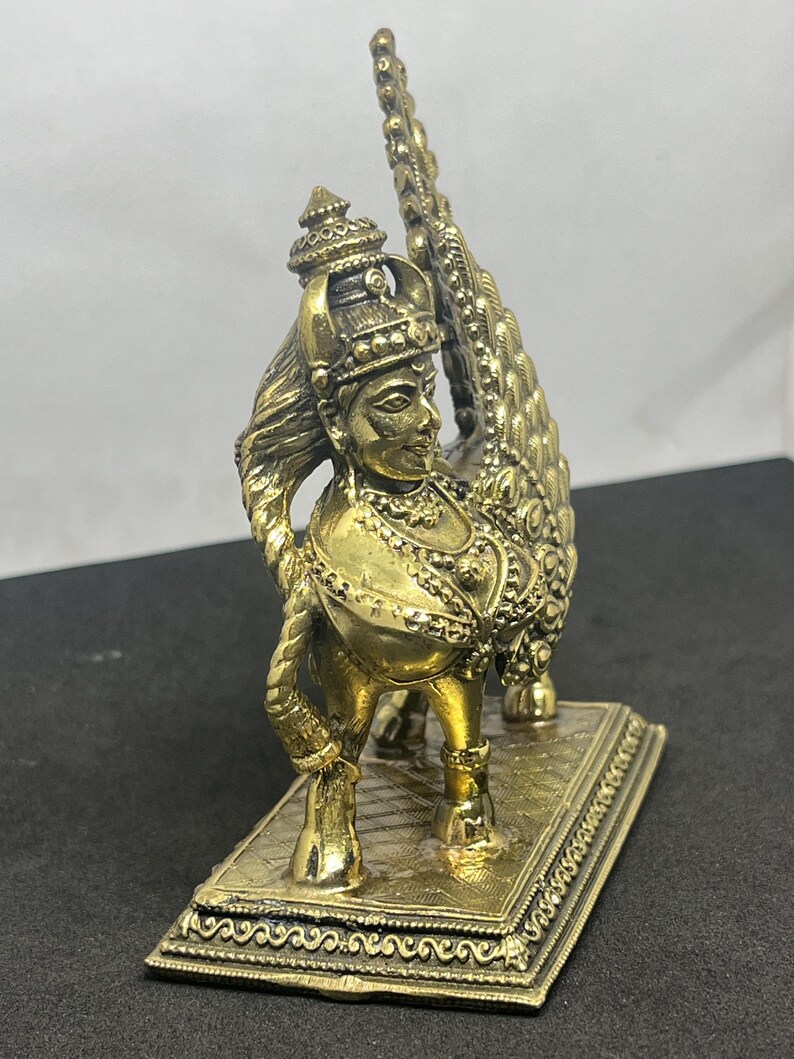 Brass Kamadhenu Statue: Sacred Indian Cow Figurine, Pooja Idol - Etsy