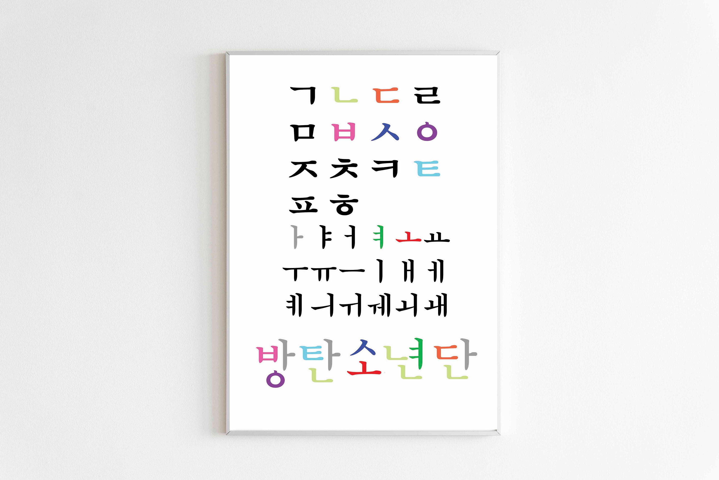 Cartel que enseña bts en coreano BTS impresión K-POP arte - Etsy España