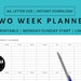 Two Week Planner, Printable, Fillable, Lined, Double Rowed, Mon/sun ...