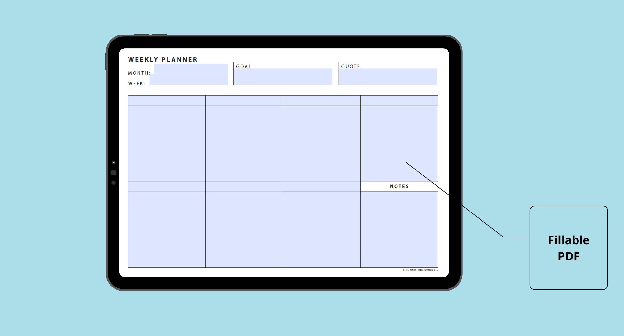 Printable Weekly Planner: Fillable, Boxed Layout (a4/letter PDF) - Etsy