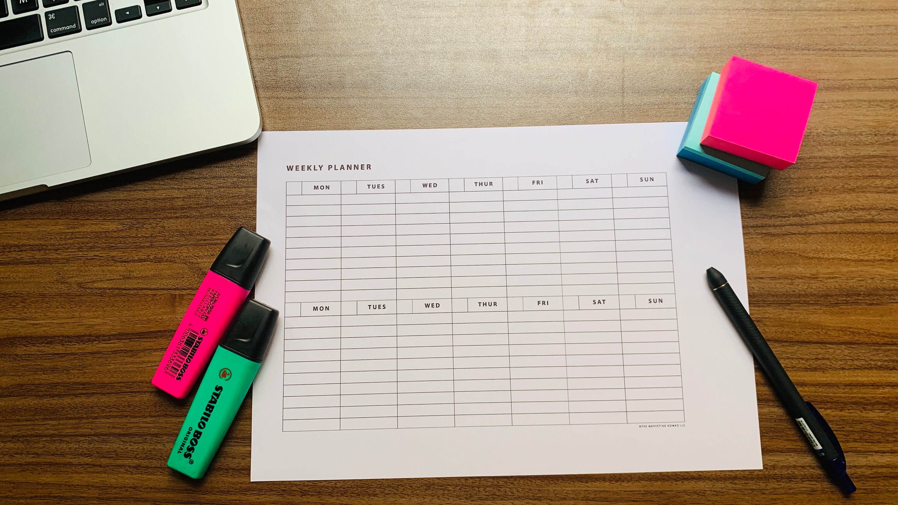 Two Week Planner, Printable, Fillable, Lined, Double Rowed, Mon/sun ...