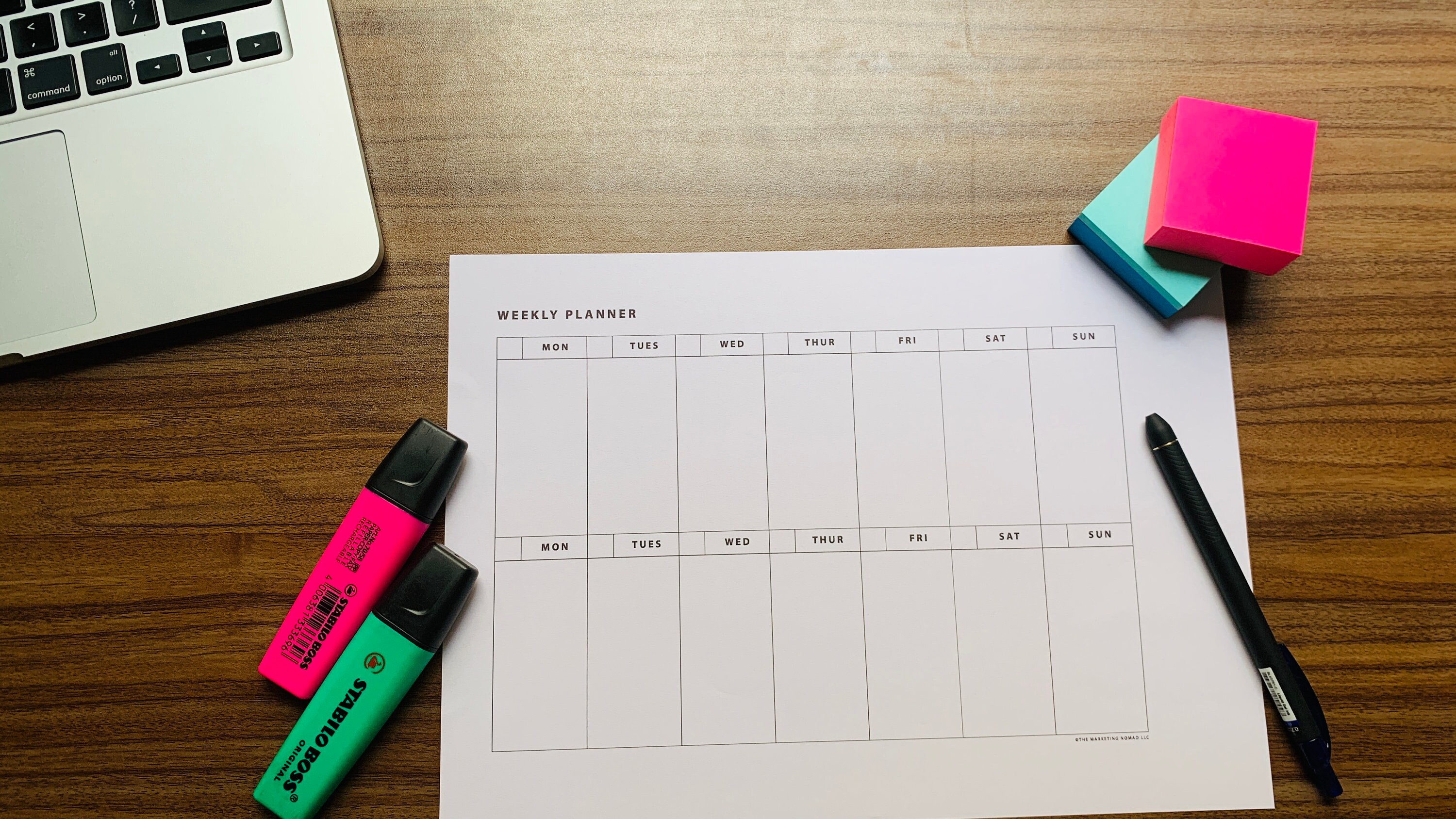 Two Week Planner, Printable, Fillable, Boxed, Double Rowed, Mon/sun ...