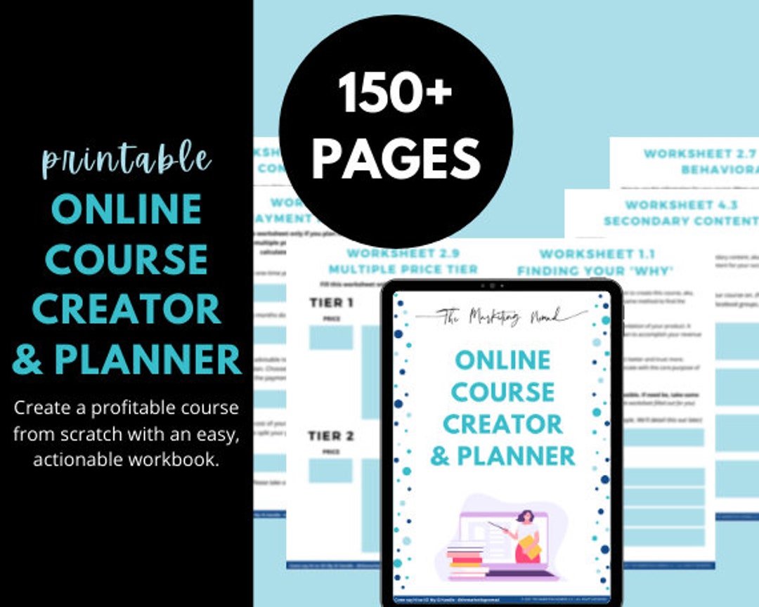 Online Course Creator Planner: Printable Workbook (teal) - Etsy