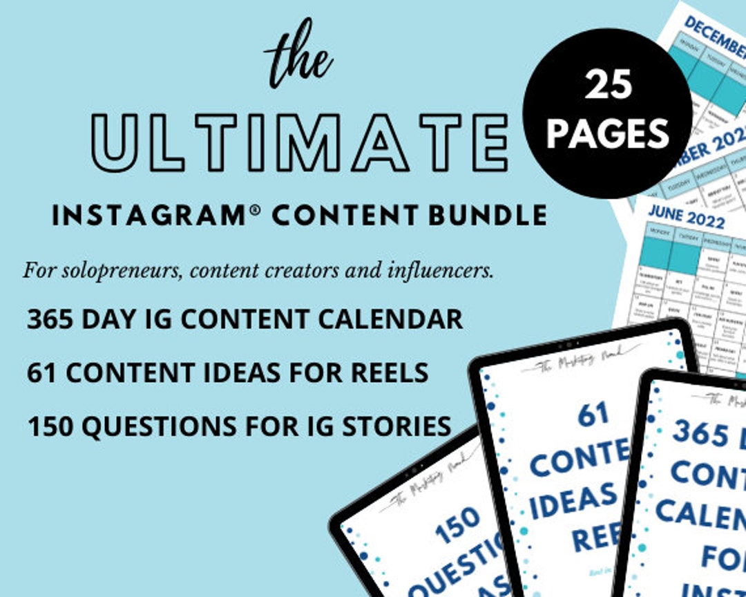 2025 Instagram Content Calendar Bundle: 365 Day IG Prompts (PDF) - Etsy