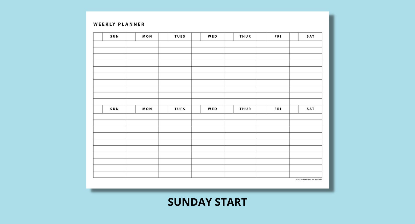 Two Week Planner, Printable, Fillable, Lined, Double Rowed, Mon/sun ...