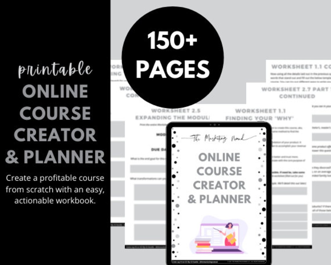 Online Course Creator Planner: Printable Workbook (fog Gray) - Etsy ...