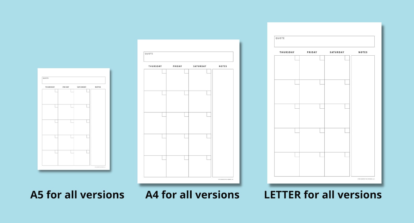 Printable Monthly Planner: Fillable, Double Sided (a4/a5/letter PDF) - Etsy