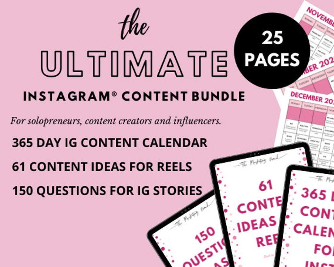 2025 Instagram Content Calendar Bundle: 365 Day IG Planner (PDF) - Etsy