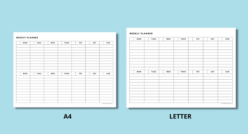 Two Week Planner, Printable, Fillable, Lined, Double Rowed, Mon/sun ...