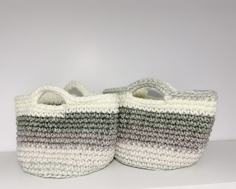 Gray Ombre Large Basket, Shades of Gray, Storage Basket, Plant Basket ...