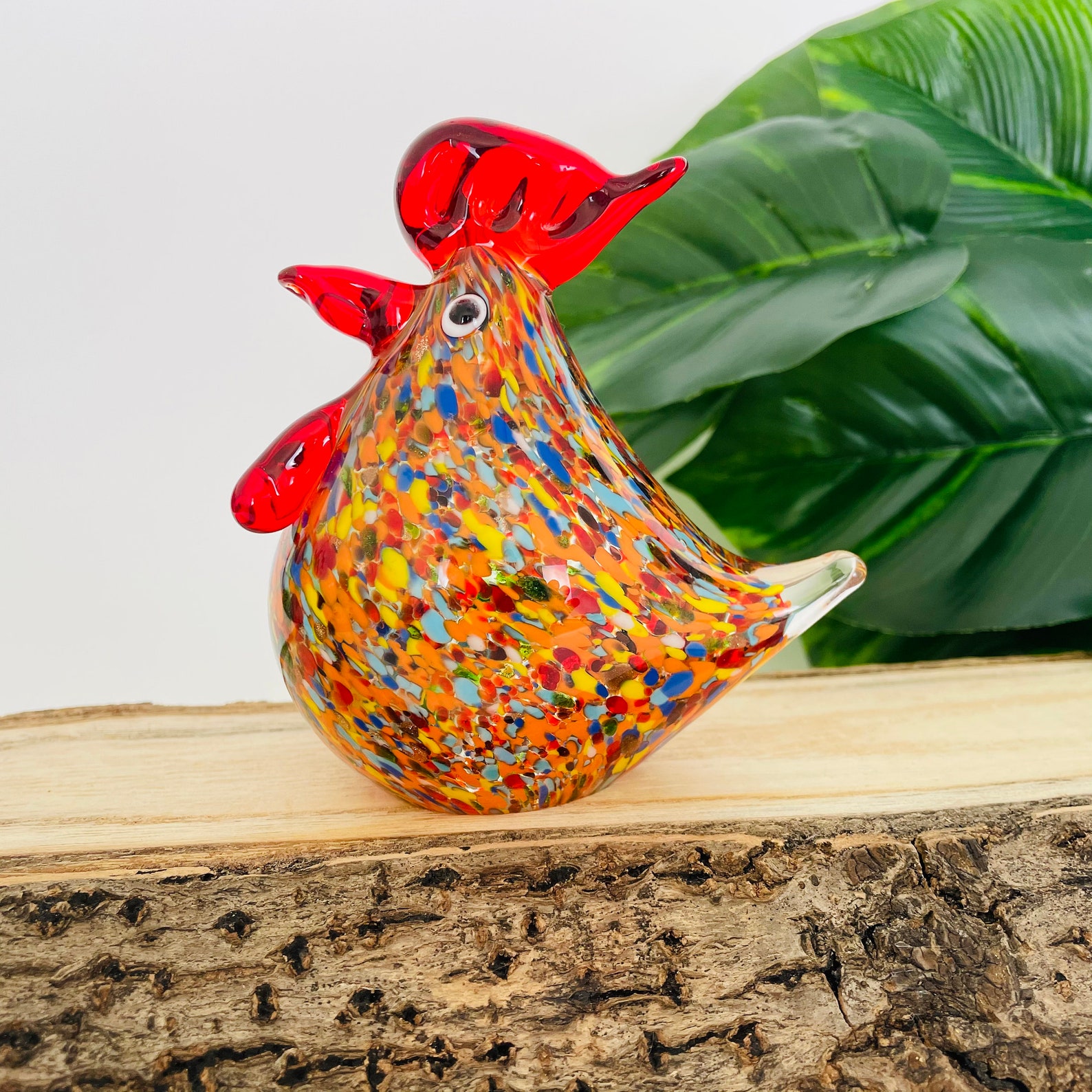 Hand Blown Glass Chicken Sculpture Handmade Art Glass | Etsy