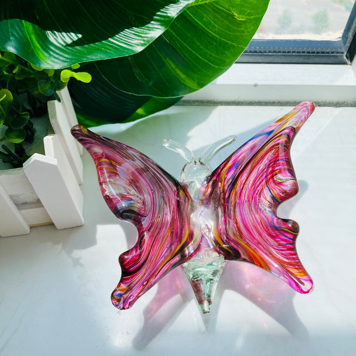 Butterfly Gem Hand Blown Glass Figurine Glass Gallery