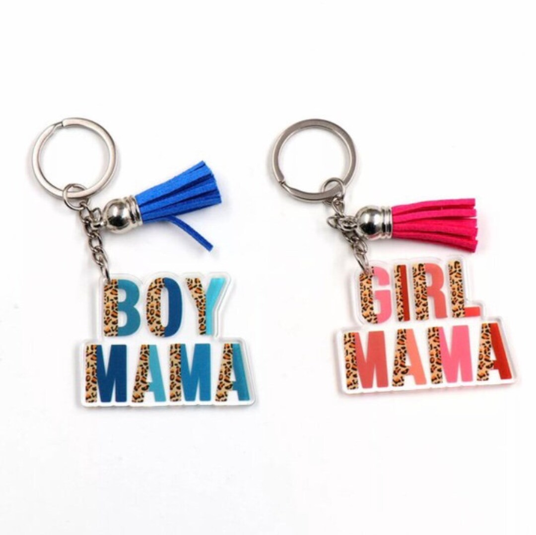 Girl Mama Keychain Boy Mama Keychain - Etsy