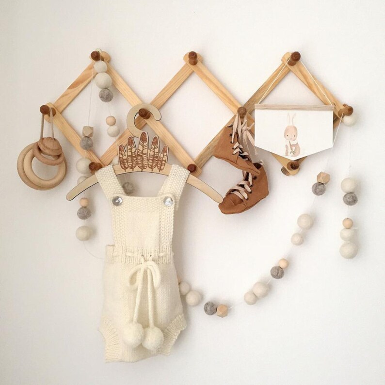 Wooden According Peg Rack, Expandable Peg Hook Rack, Expandable Peg ...