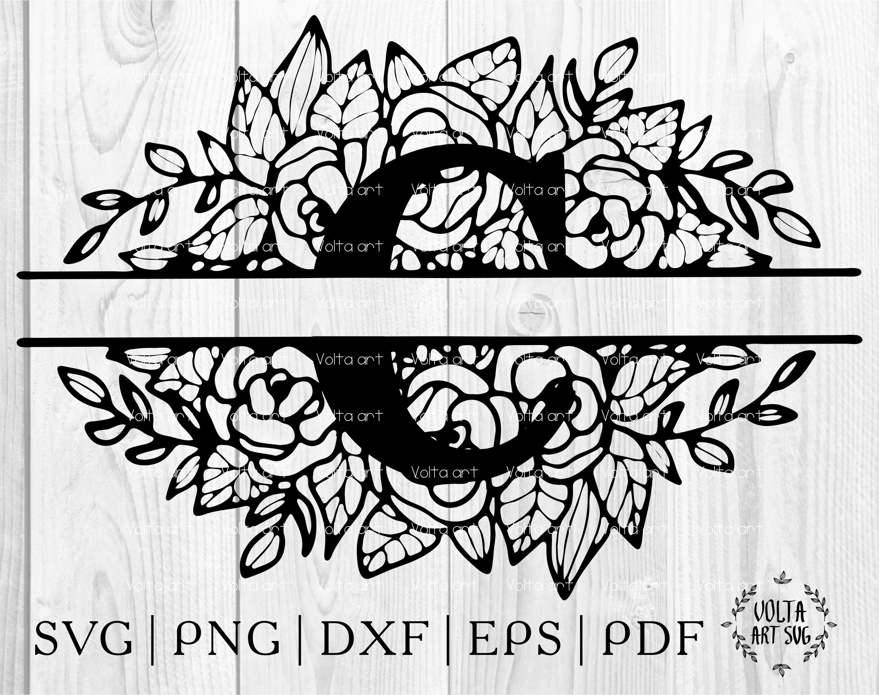 Floral Letter C Svg Flower Letter C Split Monogram Letter | Etsy