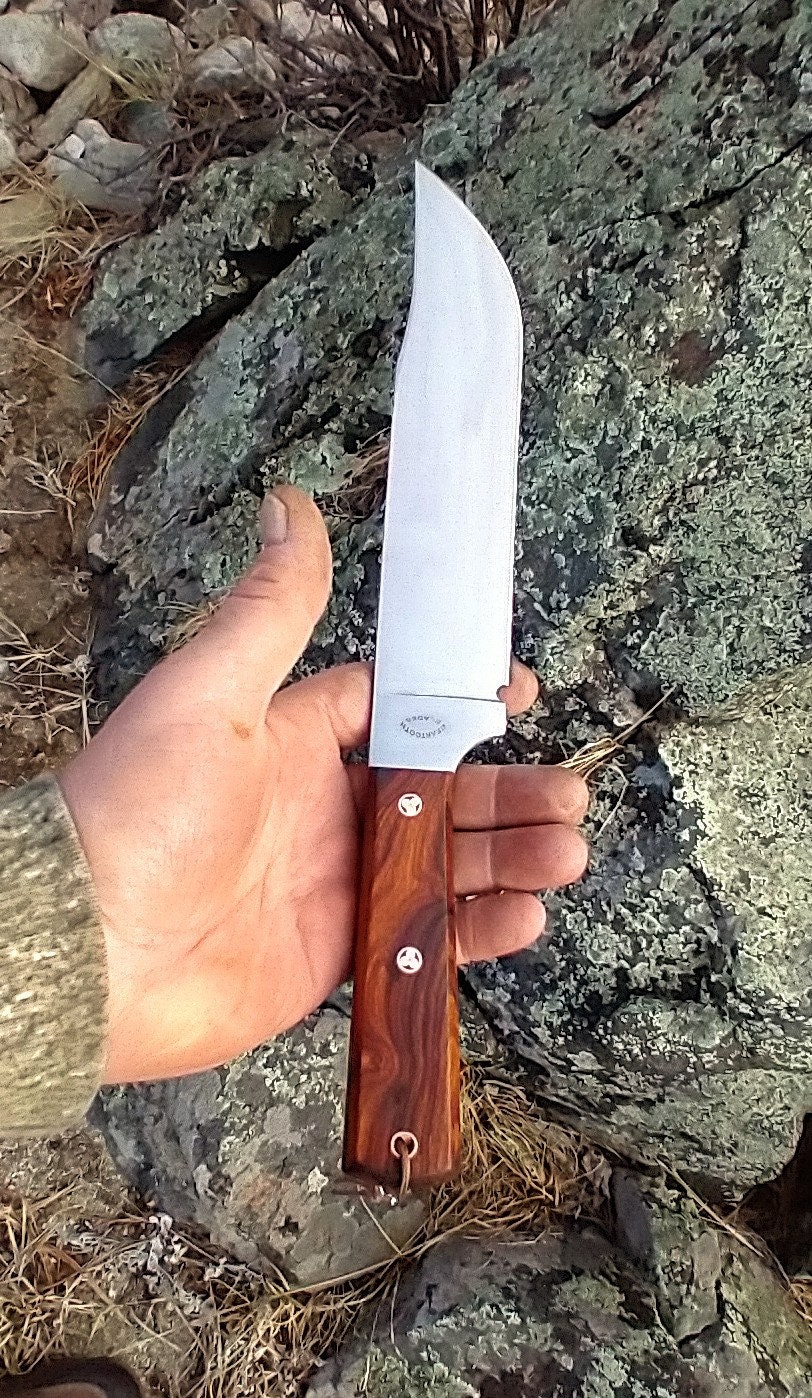 100% handmade Beartooth Bowie knife, 12-7/8 overall, full tang, exotic ...