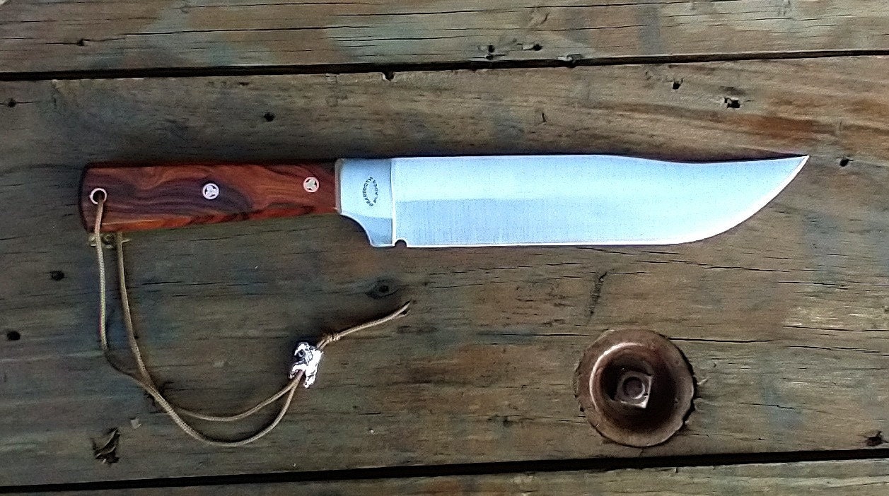 100% handmade Beartooth Bowie knife, 12-7/8 overall, full tang, exotic ...