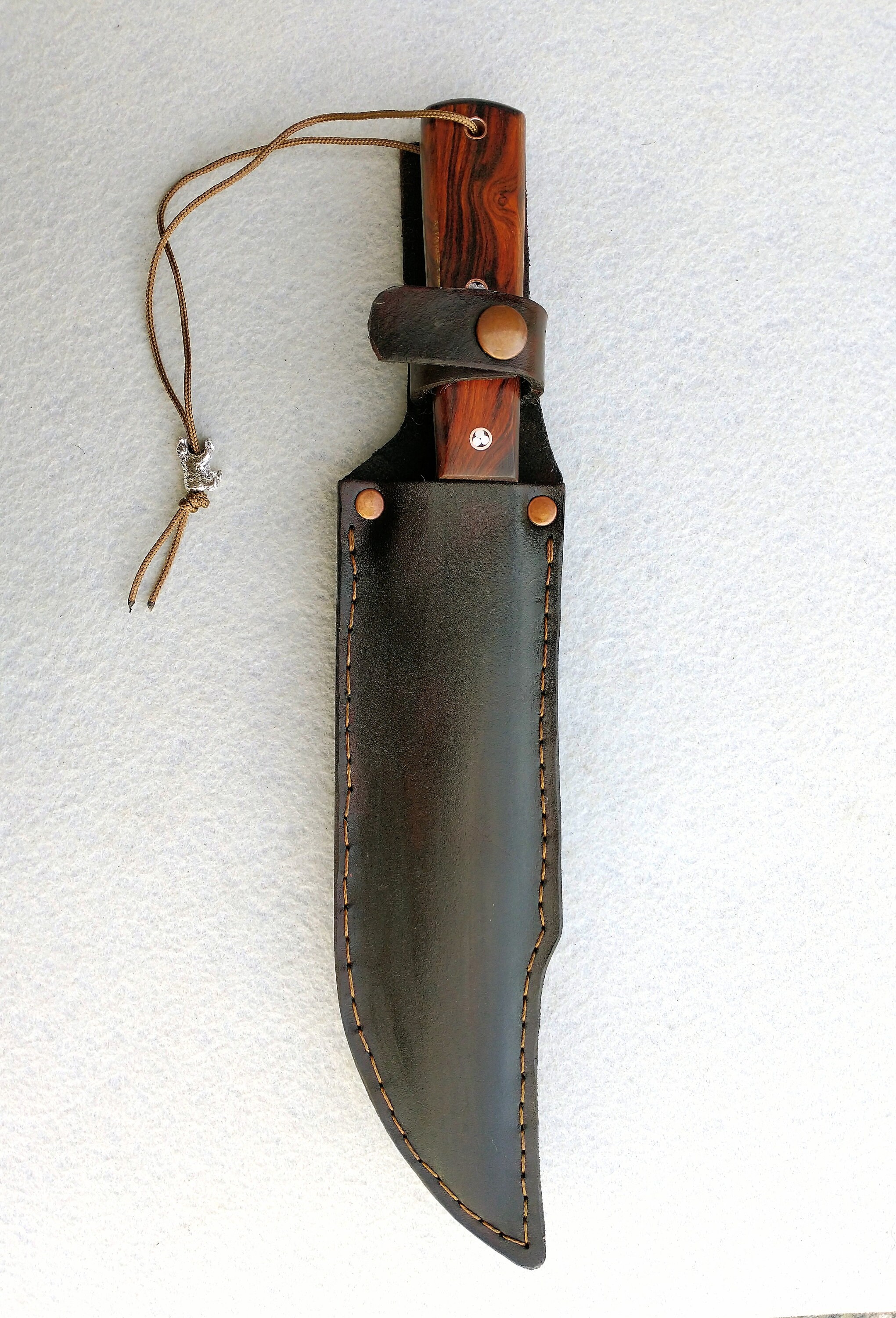 100% handmade Beartooth Bowie knife, 12-7/8 overall, full tang, exotic ...