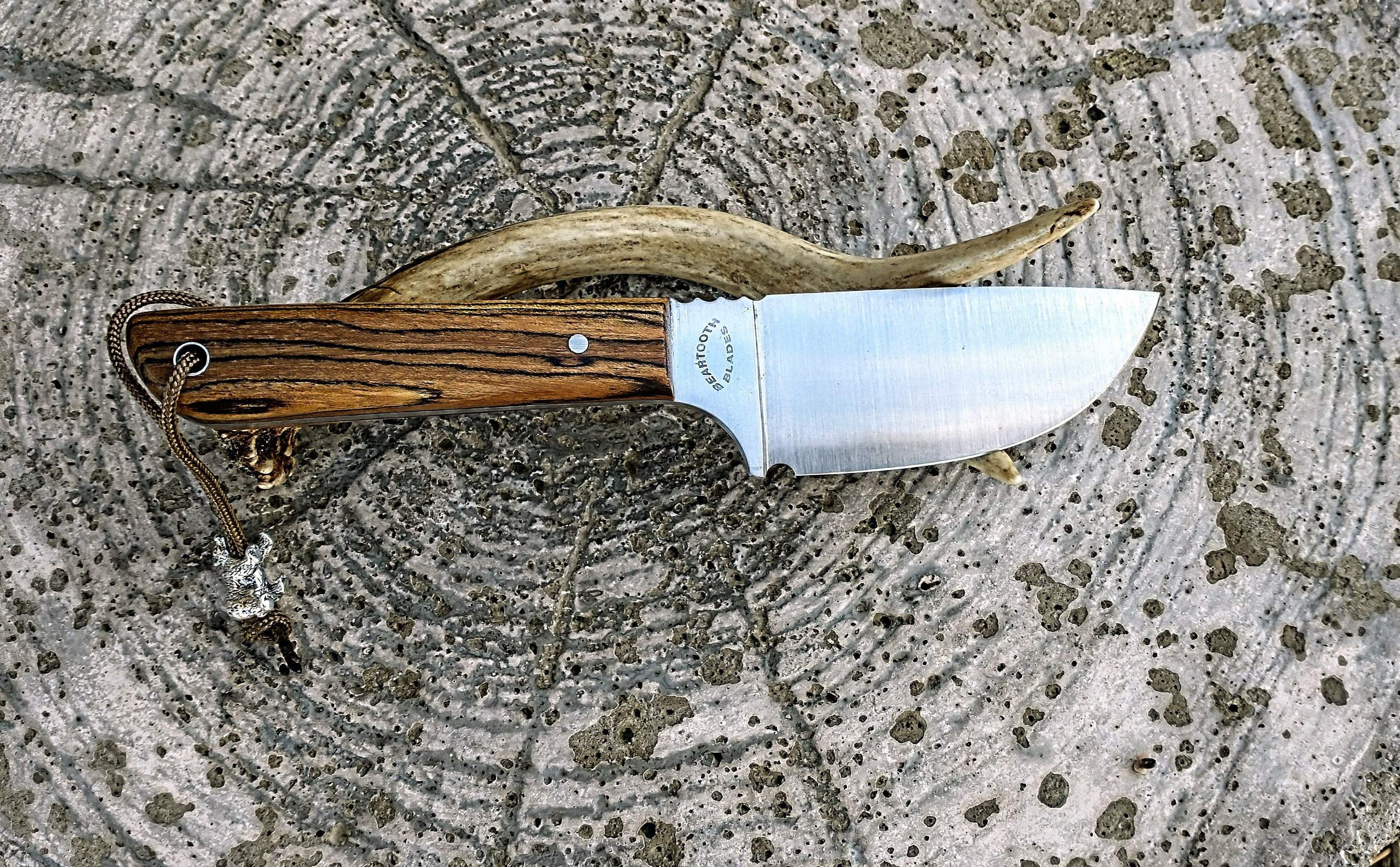 100% handmade drop point knife, 7-1/4 overall, exotic Bocote wood ...