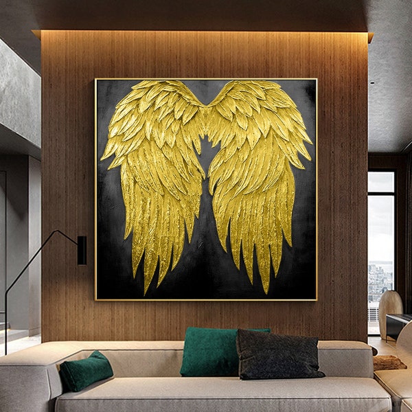 Textured Angel Wings Painting - Etsy
