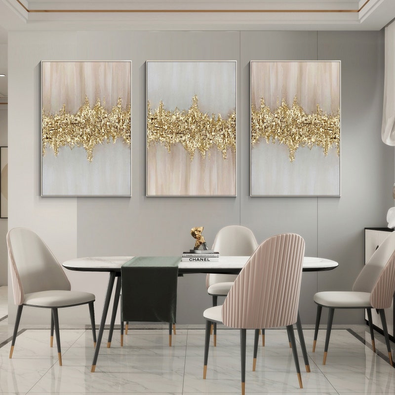 Pink Gold Wall Art - Etsy