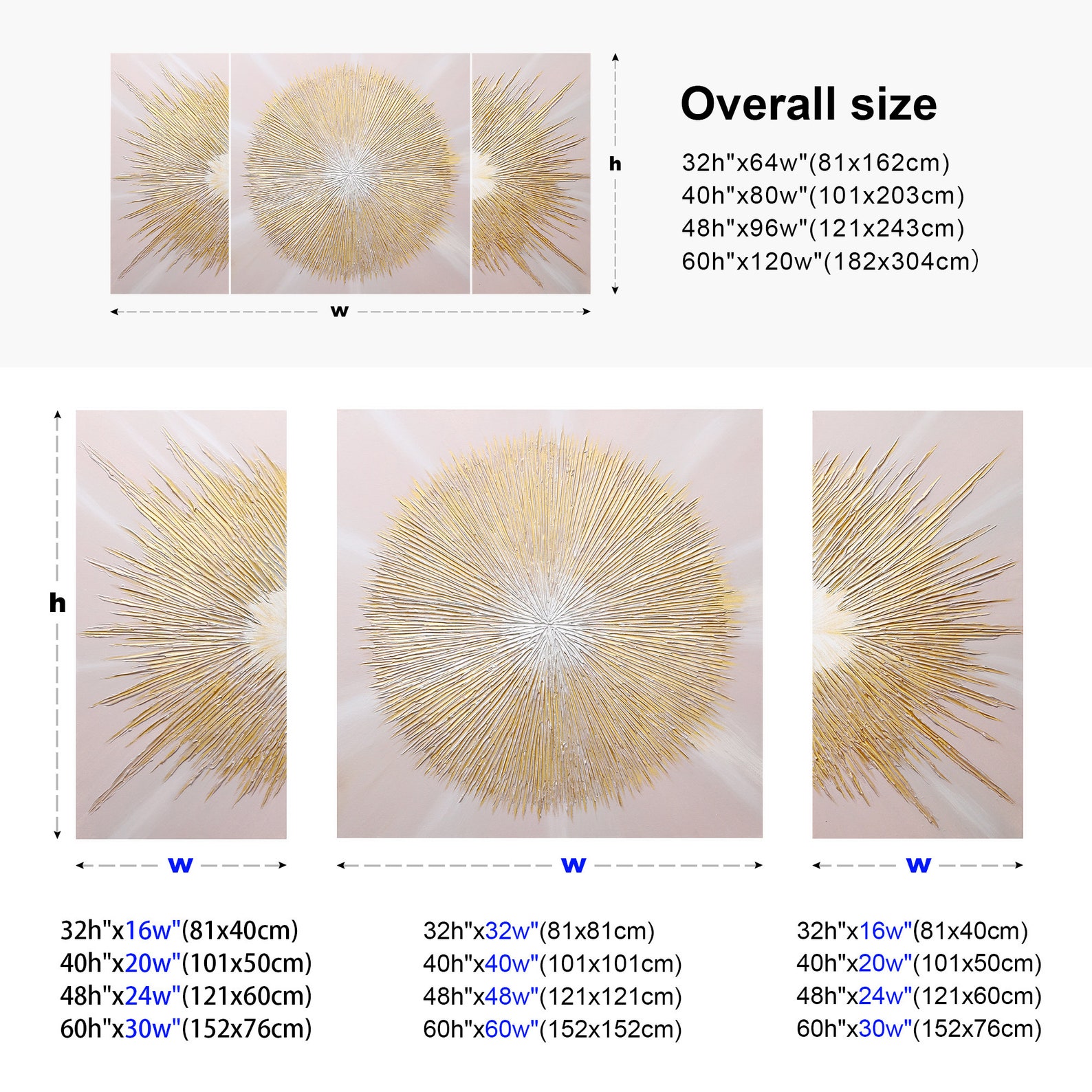 Set of 3 Gold Shiny Abstract Art Heavy Texture Pink Abstract Painting ...