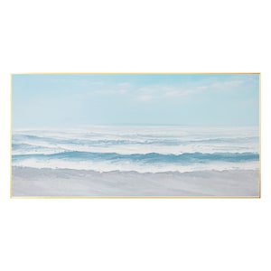 Light Blue Seascape Painting: 3D Textured Ocean Wave Art - Etsy