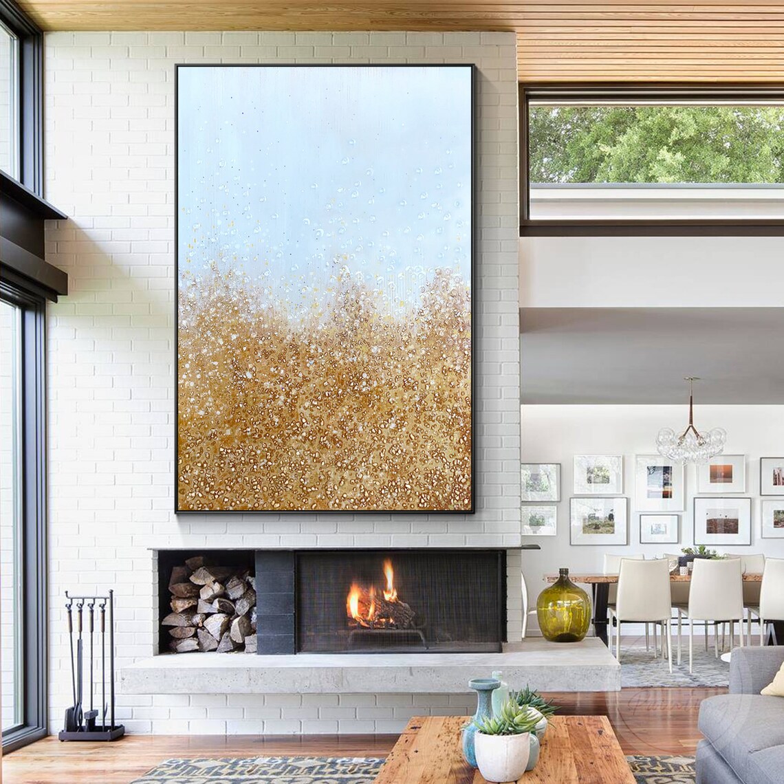 Gold Color Fancy Resin Art 3D Textured Art Crystals Wall Decor - Etsy