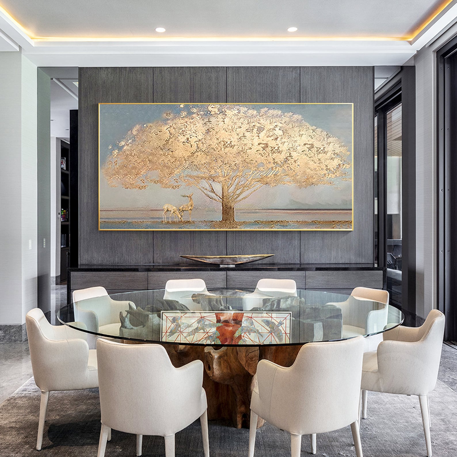 Gold Tree of Life Painting: Large Abstract Framed Canvas Wall Art - Etsy