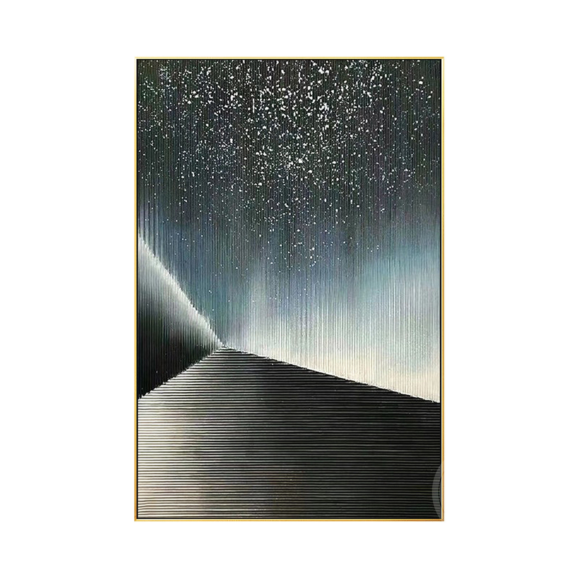 Modern Abstract Starry Night Sky Full of Stars Steel Blue Oil | Etsy