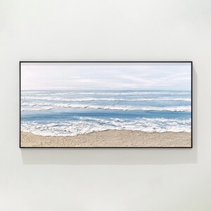 Large Sea Wave Painting Gray Blue,light Blue Seascape Painting,coastal ...