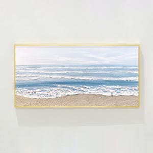 Large Sea Wave Painting Gray Blue,light Blue Seascape Painting,coastal ...