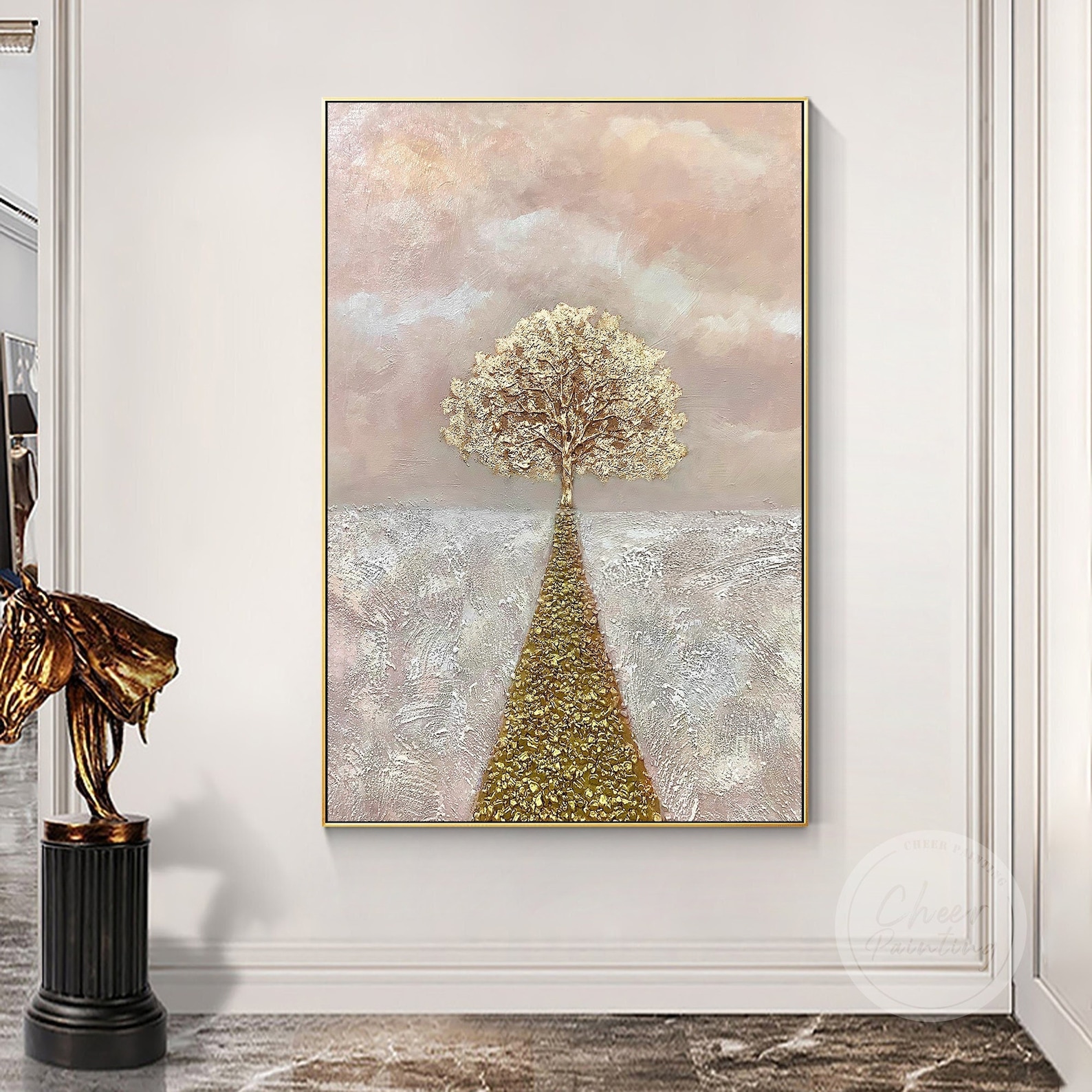 3D Textured Art Gold Tree Painting Original Gold Leaf Tree - Etsy