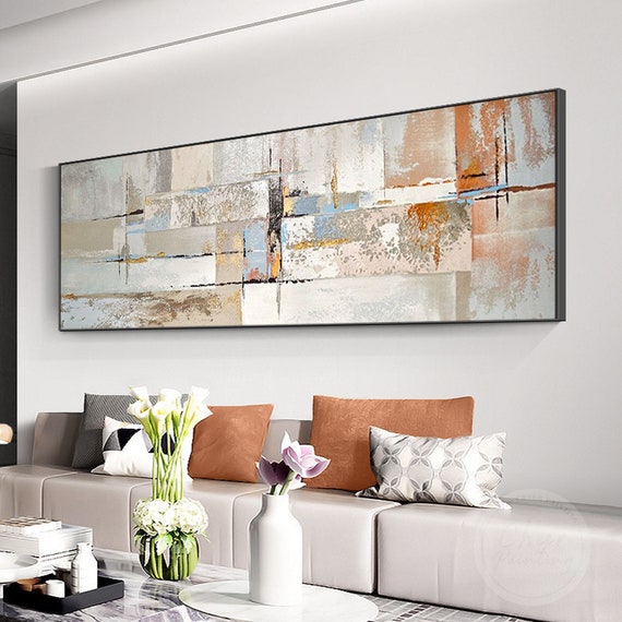 Original Acrylic Heavy Texture Painting Silver Leaf Large | Etsy