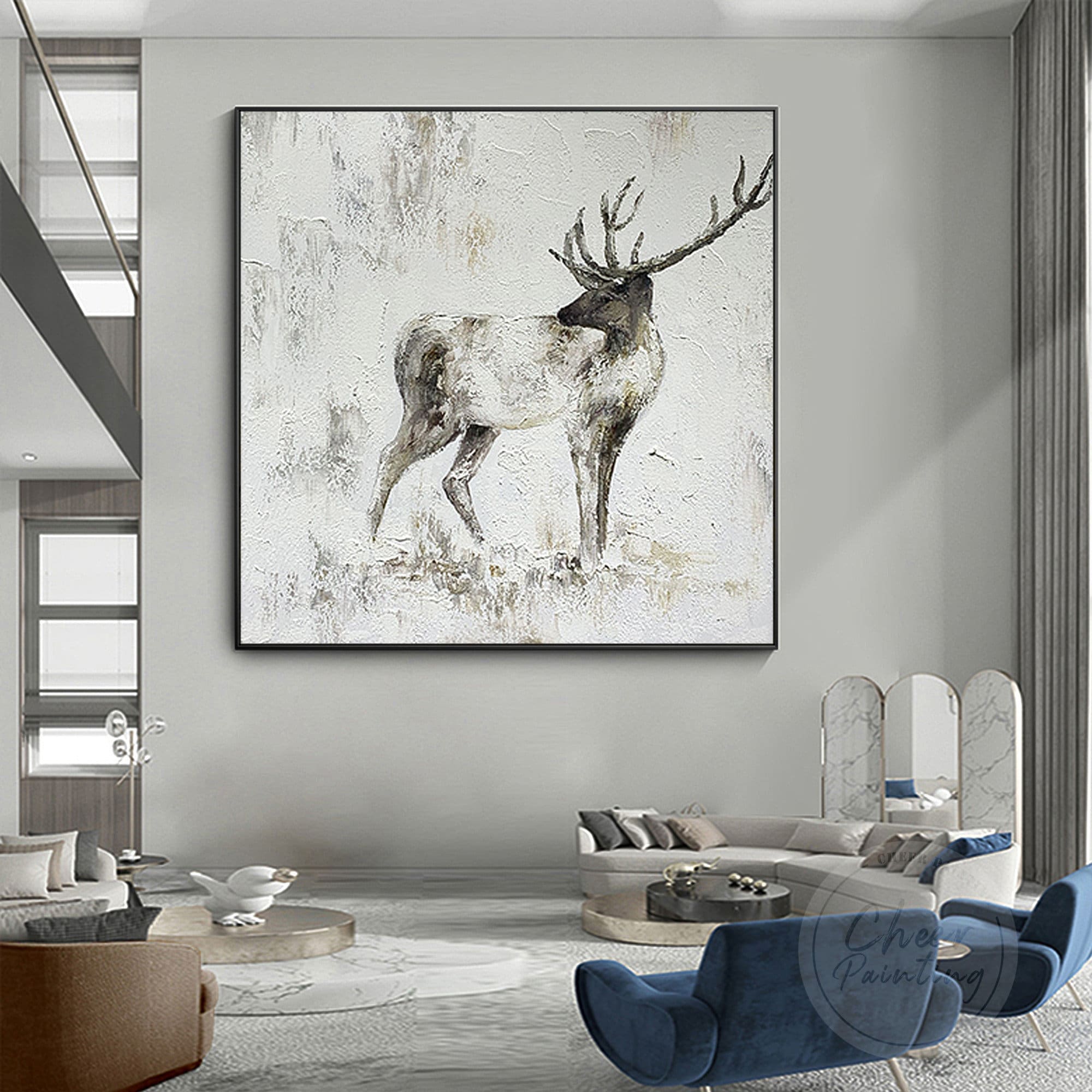 Deer Painting Modern
