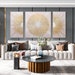 Set of 3 Gold Shiny Abstract Art Heavy Texture Pink Abstract Painting ...